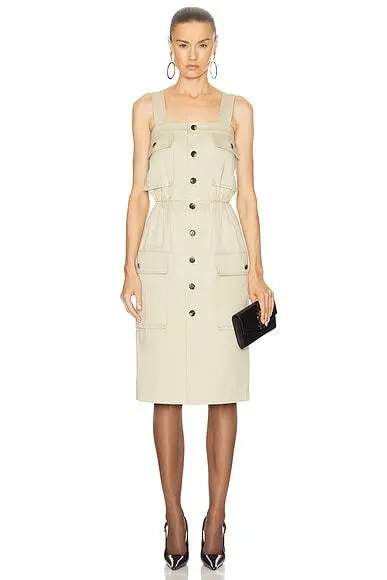 Saint Laurent Utility Twill Dress