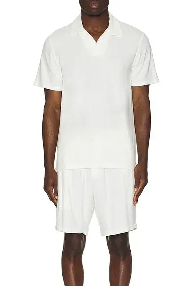 Frescobol Carioca Faustino Terry Cotton Blend Short Sleeve Polo
