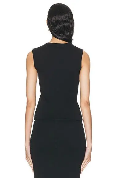 FLORE FLORE Ribbed Jersey Tank Top - Black