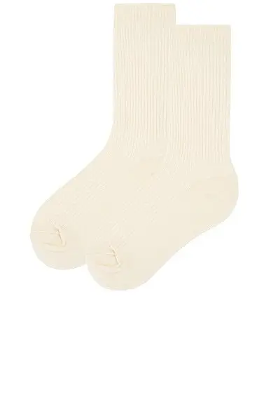 Eterne Classic Ribbed Socks - Cream