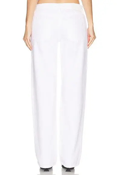EB DENIM Low Rise Baggy Jeans - White