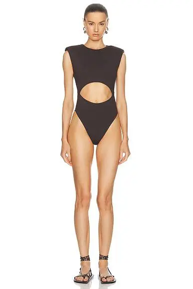Alaïa Cutout One Piece Swimsuit - Chocolate