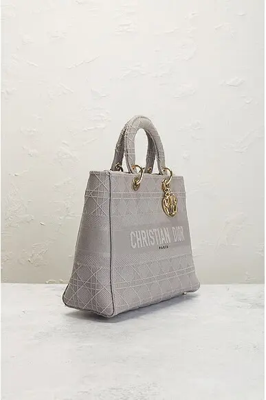 Dior Lady D-lite Handbag - Grey