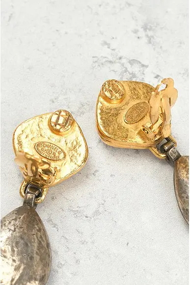 Chanel 1995 Stone Clip-on Earrings