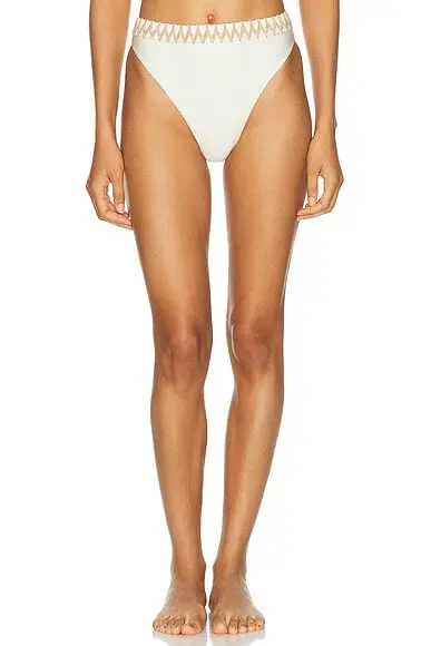 PatBO Jute Trim Bikini Bottom - Ivory