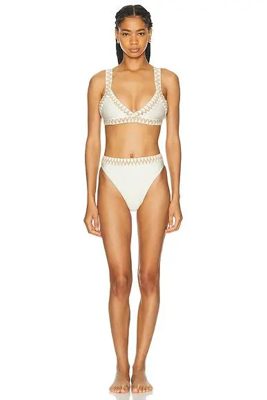 PatBO Jute Trim Bikini Bottom