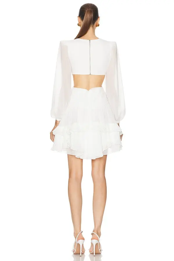 PatBO Deep V Cutout Mini Dress