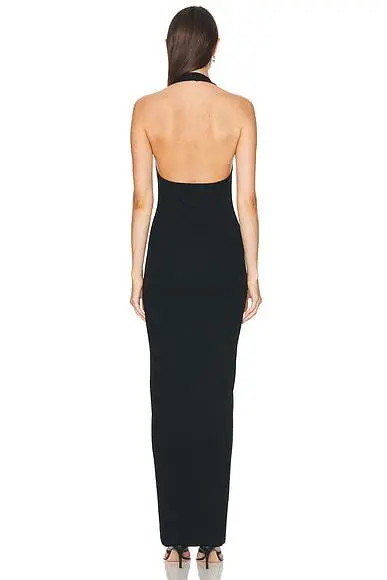 Eterne Halter Maxi Dress - Black
