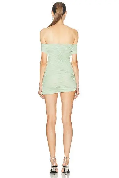 SEROYA Deniz Mesh Mini Dress - Sage
