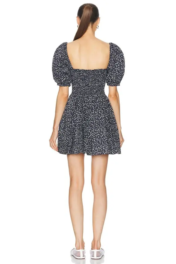 Matteau Shirred Peasant Mini Dress