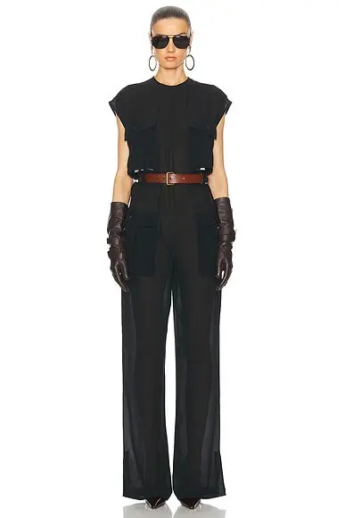 Saint Laurent Cap Sleeve Jumpsuit