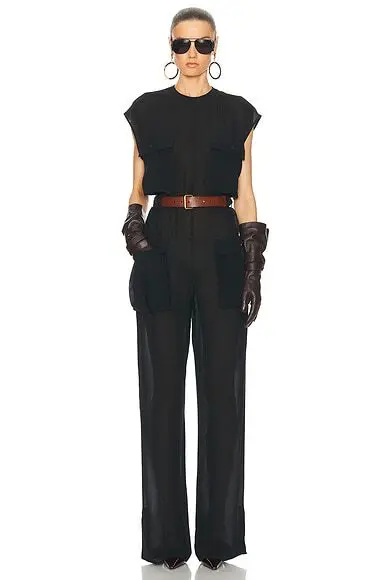 Saint Laurent Cap Sleeve Jumpsuit