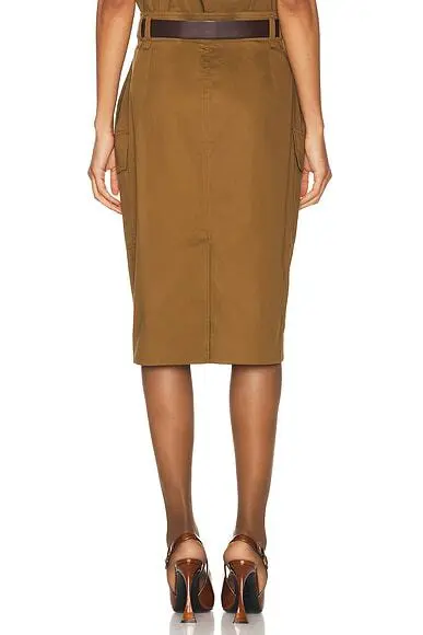 Saint Laurent Cargo Belted Midi Skirt
