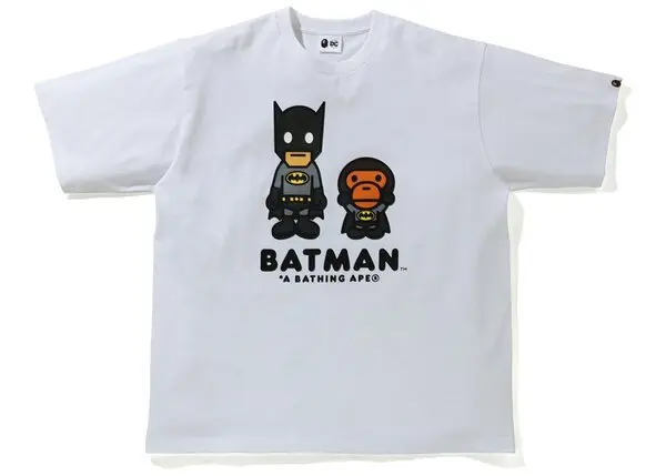 A BATHING APE X Dc Baby Milo Batman Relaxed Fit Tee Shirt - White