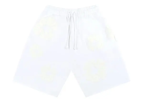 DENIM TEARS Mono Cotton Wreath Shorts - White