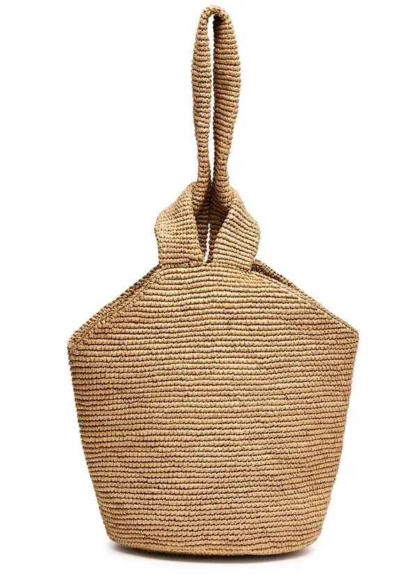 SENSI STUDIO Woven Straw Basket Bag