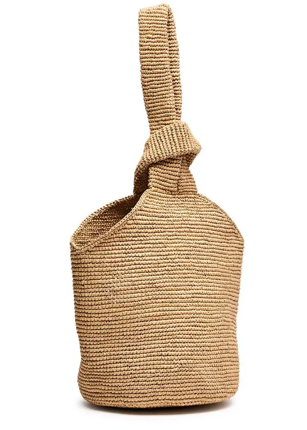 SENSI STUDIO Woven Straw Basket Bag