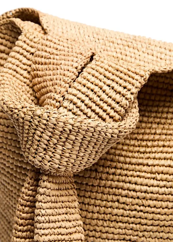 SENSI STUDIO Woven Straw Basket Bag