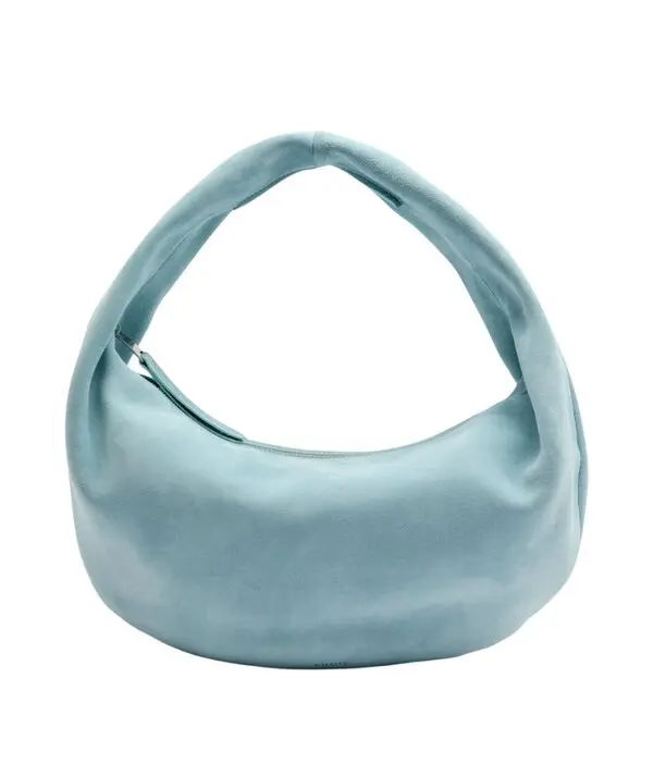Khaite Olivia Medium Suede Top Handle Bag - Light Blue
