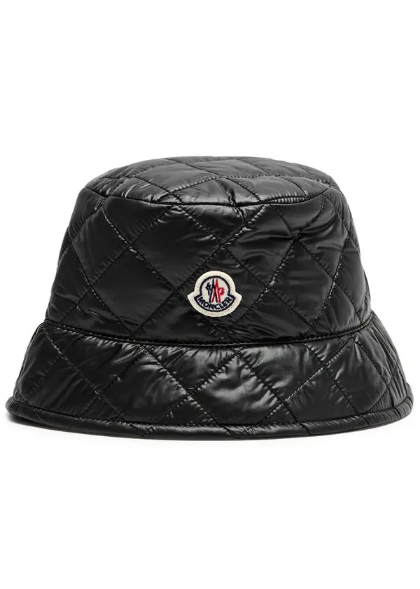 Moncler Quilted Shell Bucket Hat - Black