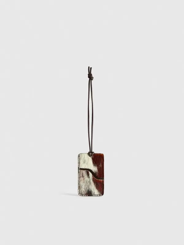 ATP ATELIER Longano Unique/walnut Cow Print/leather Luggage Tag