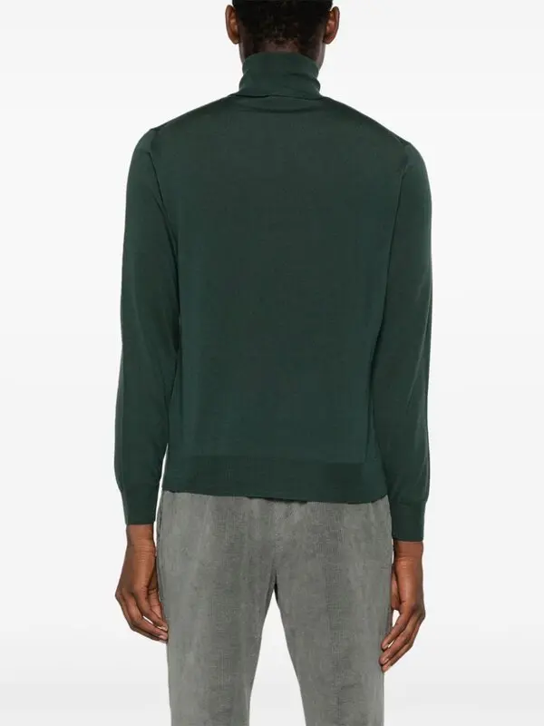 Canali Roll-neck Merino Jumper - Green