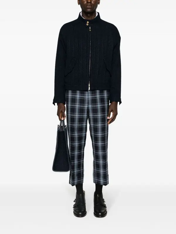 Thom Browne Rwb-striped Tweed Bomber Jacket