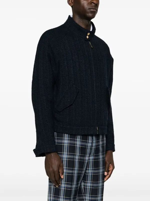 Thom Browne Rwb-striped Tweed Bomber Jacket