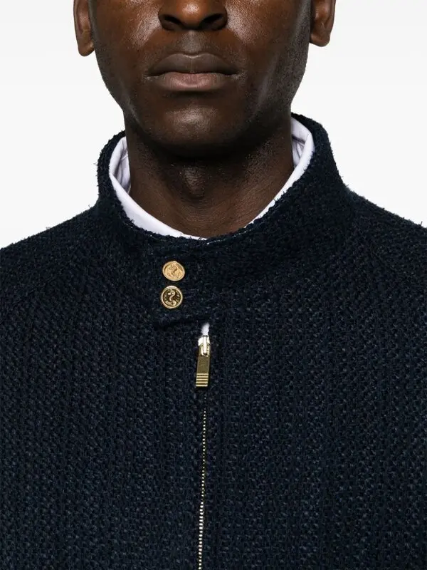 Thom Browne Rwb-striped Tweed Bomber Jacket
