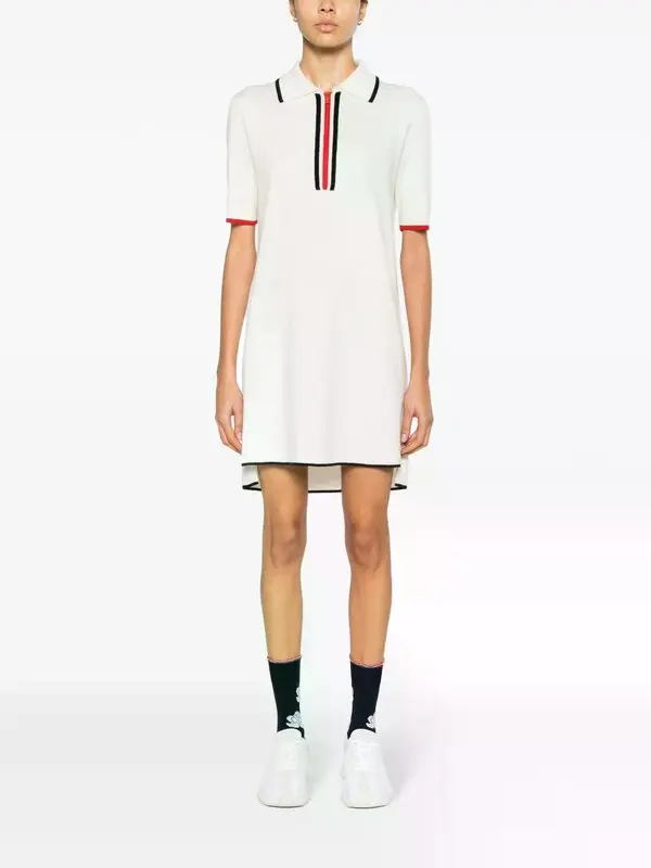 Thom Browne Rwb-stripe Virgin Wool Dress - Neutrals