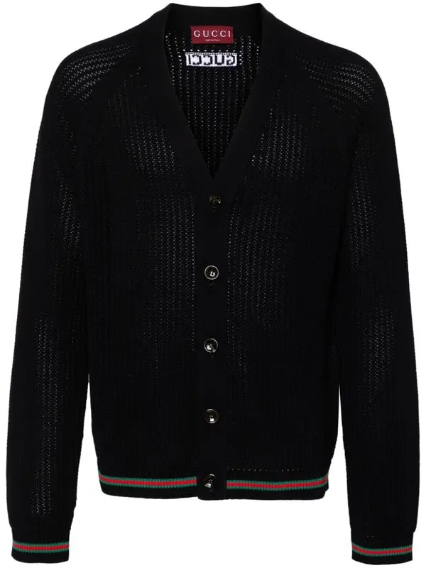 Gucci Web-stripe Trim Cardigan