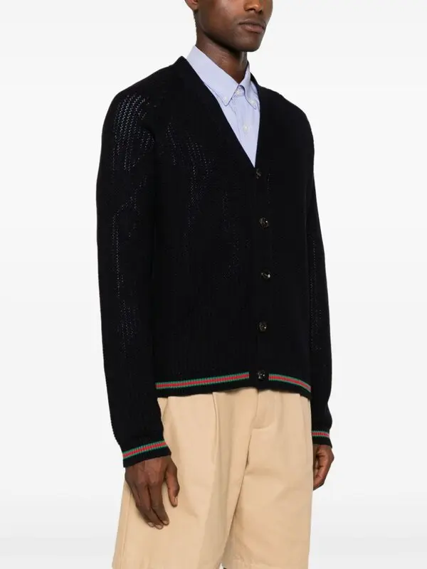 Gucci Web-stripe Trim Cardigan