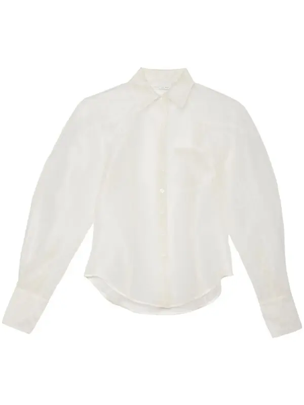 FLEUR DU MAL Silk Organza Shirt - White