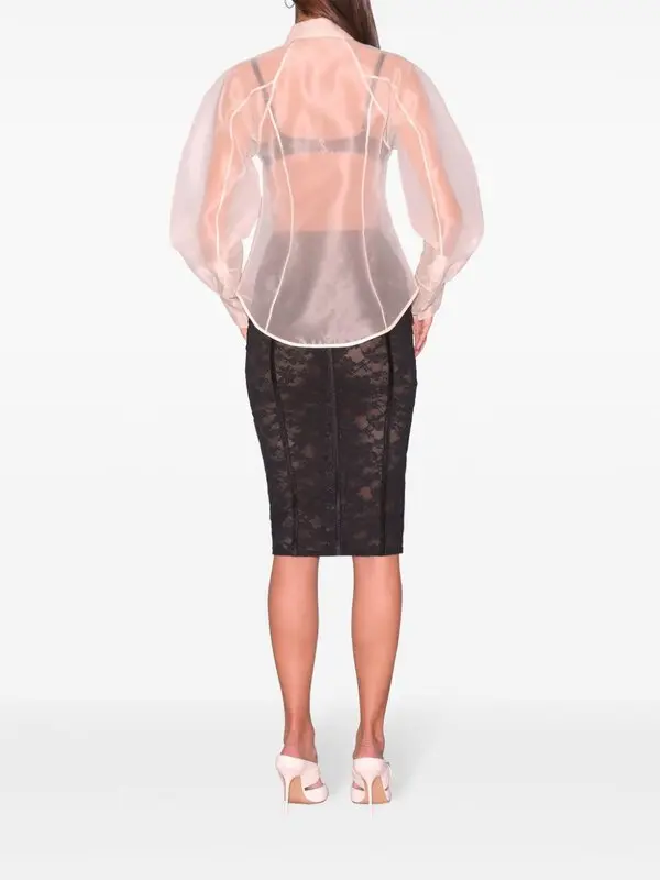 FLEUR DU MAL Silk Organza Shirt - White