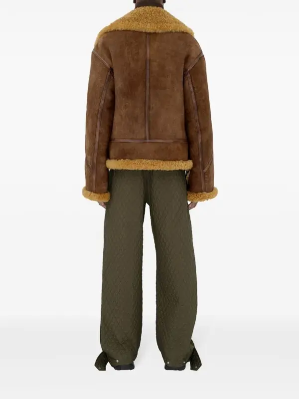 Burberry Shearling-trim Leather Jacket - Brown