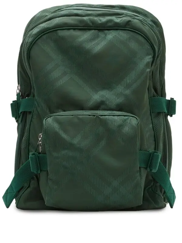 Burberry Checked Jacquard Backpack - Green