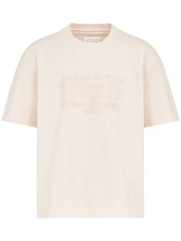MAISON MARGIELA Logo-embroidered Cotton T-shirt - Pink