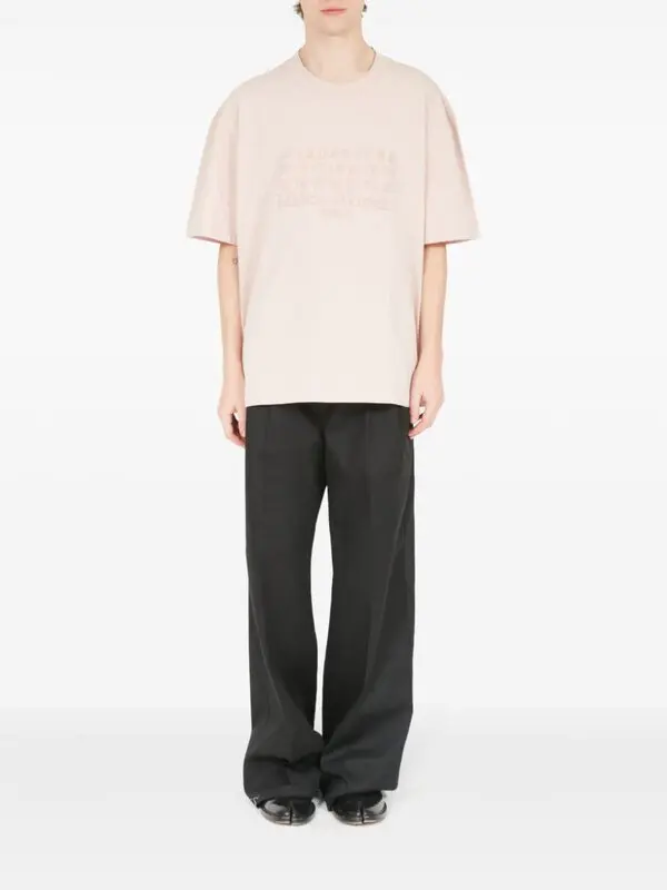 MAISON MARGIELA Logo-embroidered Cotton T-shirt - Pink
