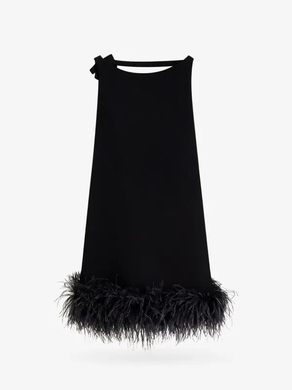 Valentino Garavani Feather Trimmed Mini Dress