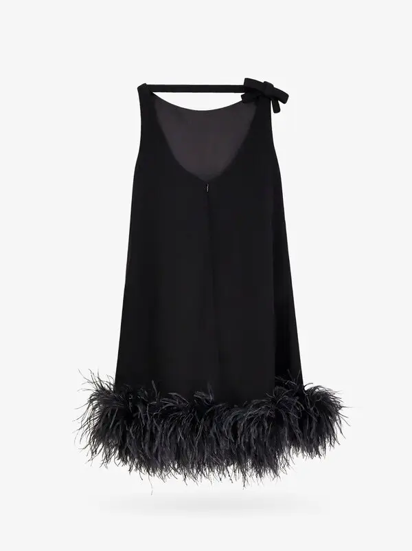 Valentino Garavani Feather Trimmed Mini Dress