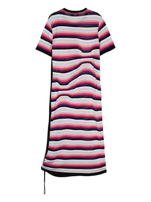 Sonia Rykiel Paris Striped Asymmetric Midi Dress - Pink
