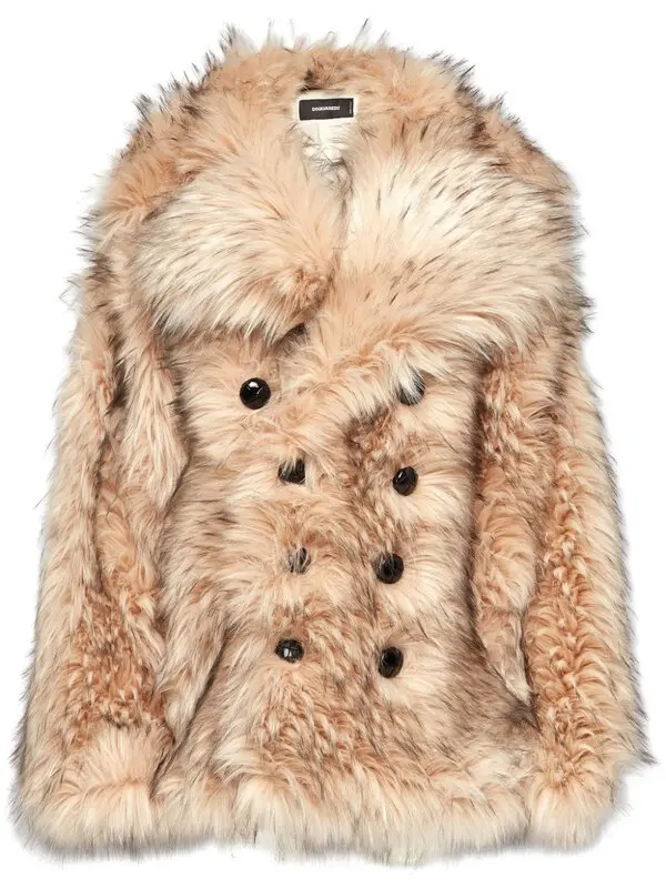 Dsquared2 Double-breasted Faux Fur Coat