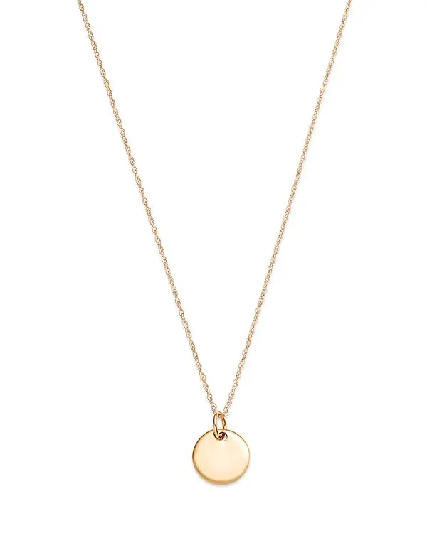 Bloomingdale'S 14k Yellow Mini Round Tag Pendant Necklace - Gold