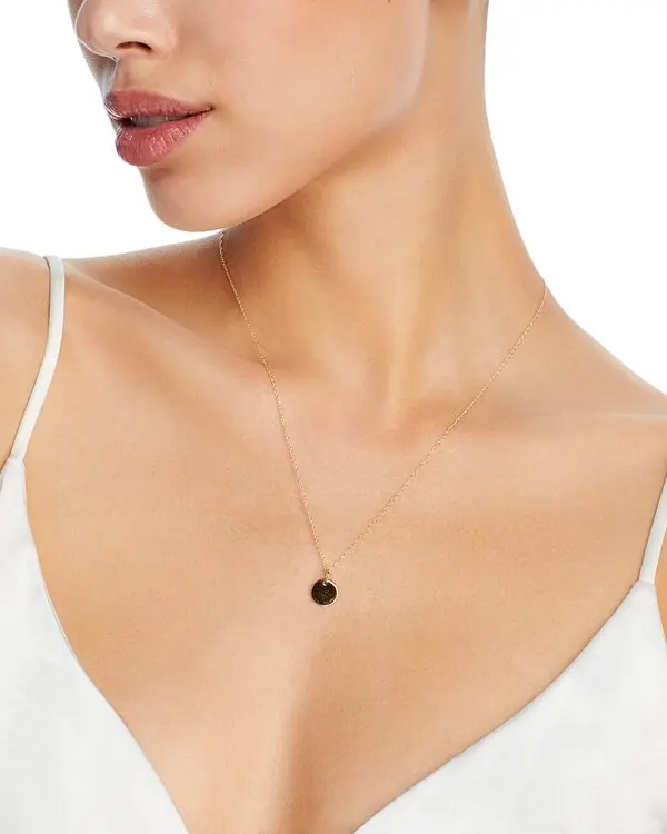 Bloomingdale'S 14k Yellow Mini Round Tag Pendant Necklace
