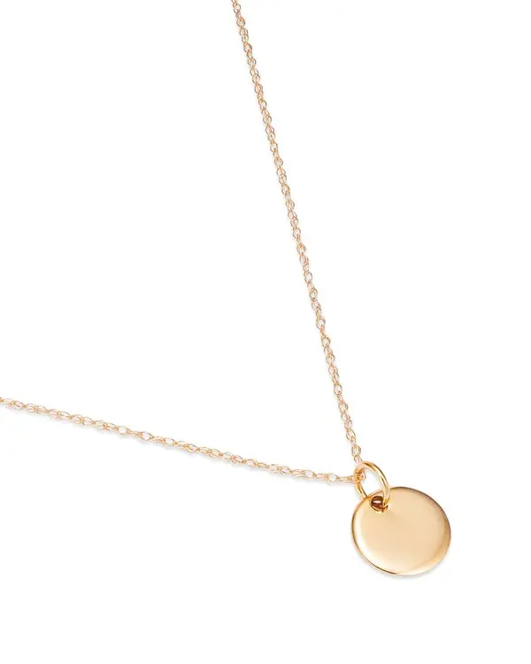 Bloomingdale'S 14k Yellow Mini Round Tag Pendant Necklace