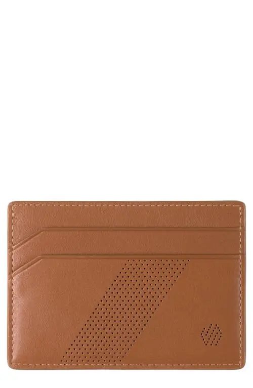 Johnston & Murphy Richmond Weekend Perforated Leather Card Case - Tan