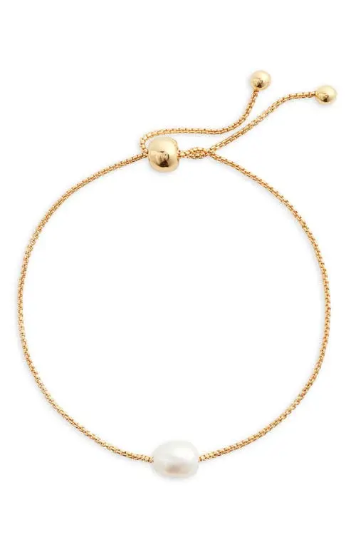 Nordstrom Demi Fine Freshwater Pearl Slider Bracelet - 14k Gold Plated