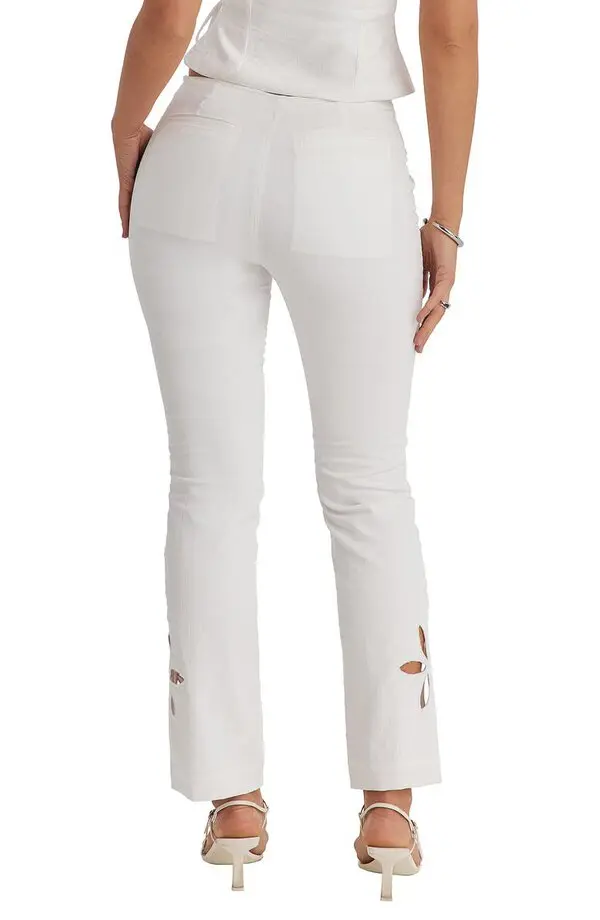 MISTRESS ROCKS Floral Cutout Lace-up Pants