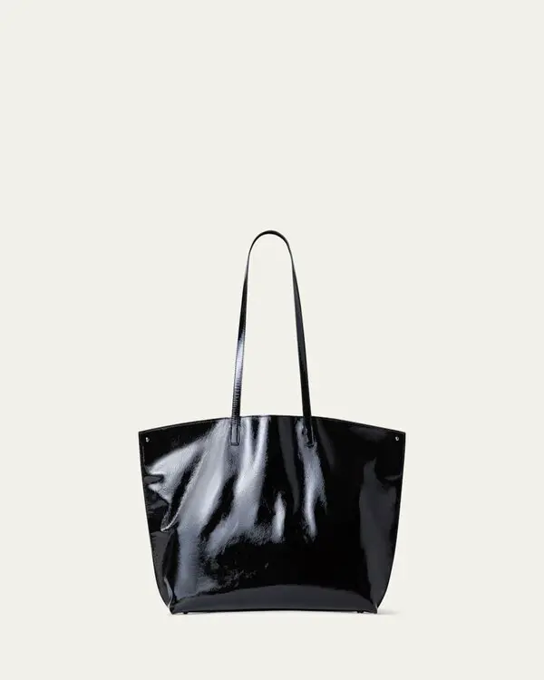 Akris Ai Medium Lacquered Leather Tote Bag - Black