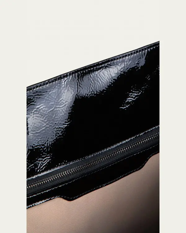 Akris Ai Medium Lacquered Leather Tote Bag - Black